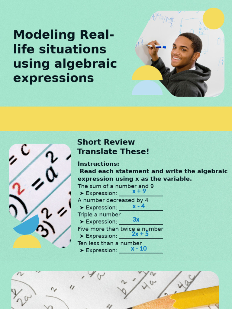 Real-Life Algebraic Expressions Guide | PDF | Algebra | Numbers