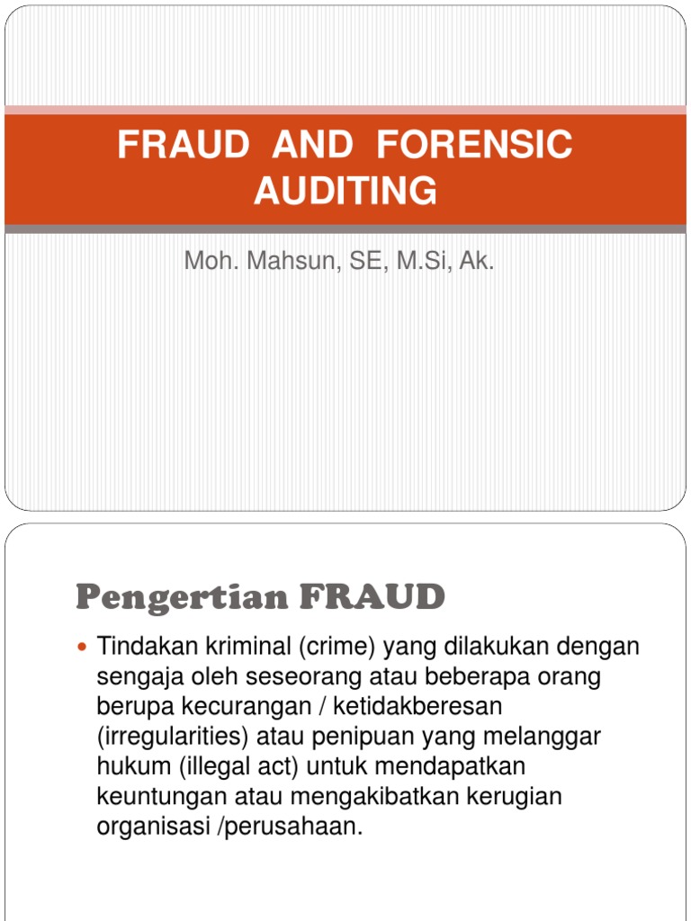 Modul Fraud and Forensic Auditing | PDF