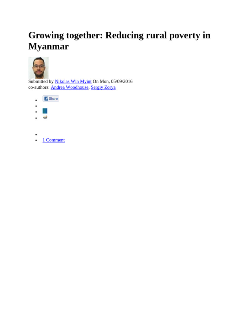 Growing Together Poverty Myanmar | PDF | Poverty | Poverty & Homelessness