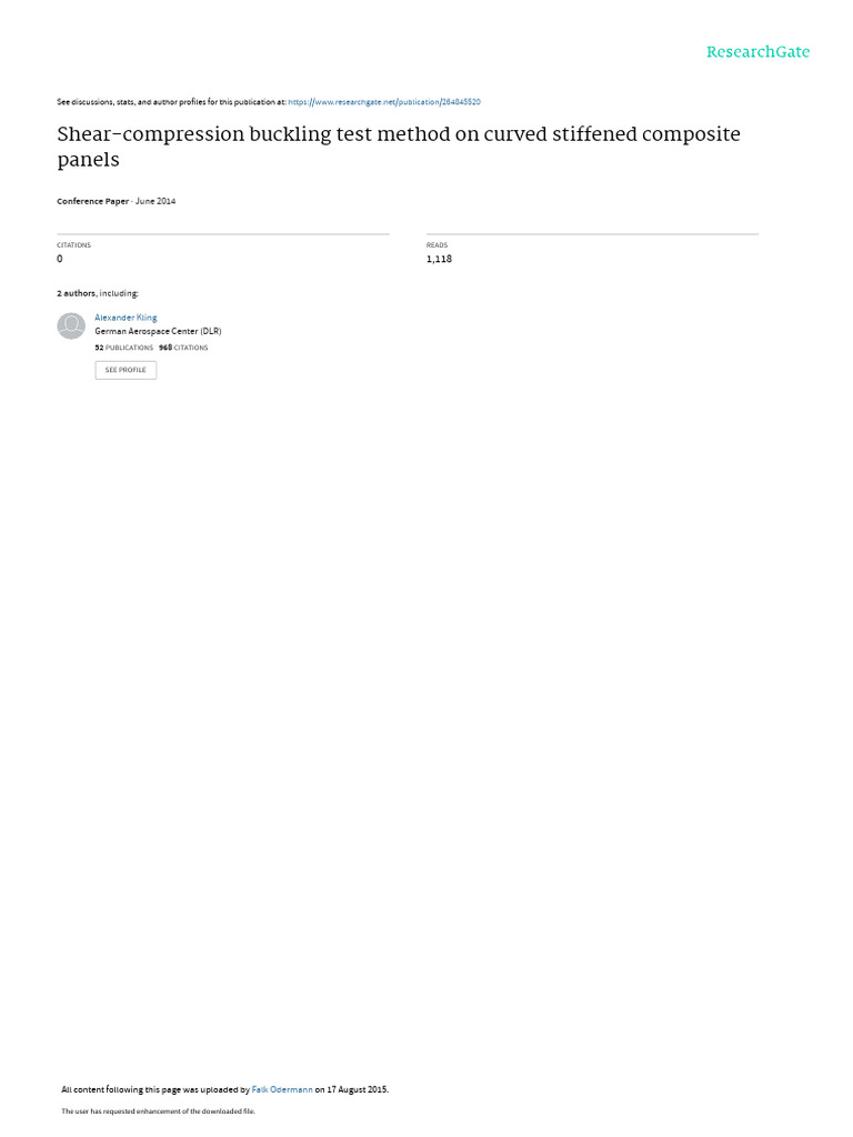 Shear-Compression Buckling Test Method On Curved Stiffened Composite ...