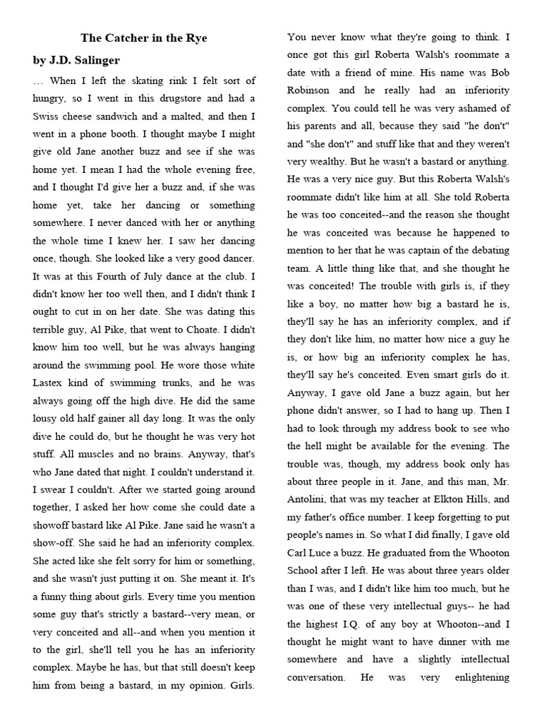 The Catcher in The Rye | PDF