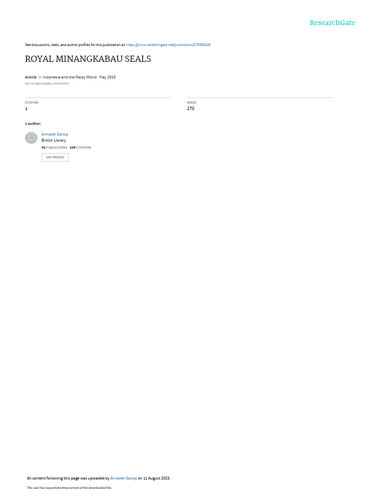 2015 IMW Minangkabauseals | PDF