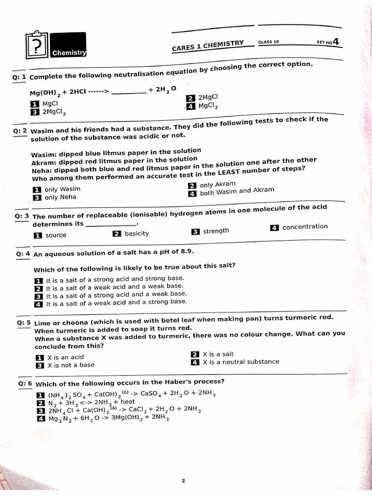 PMAS Chemistry MCQ | PDF
