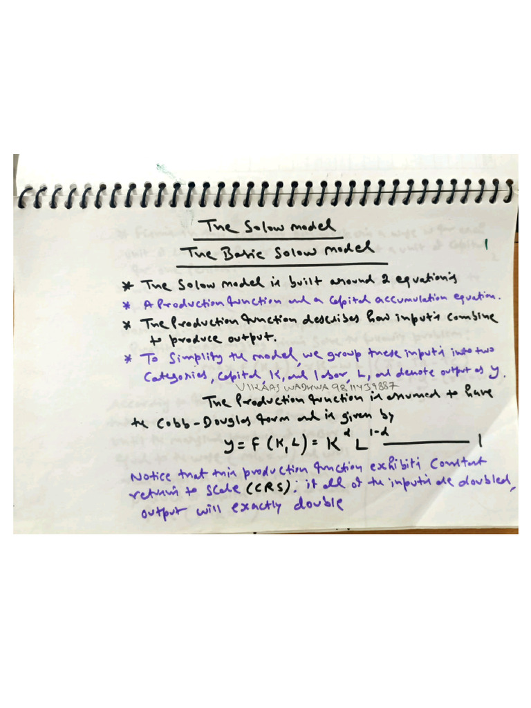 Solow Model Unit 1 | PDF