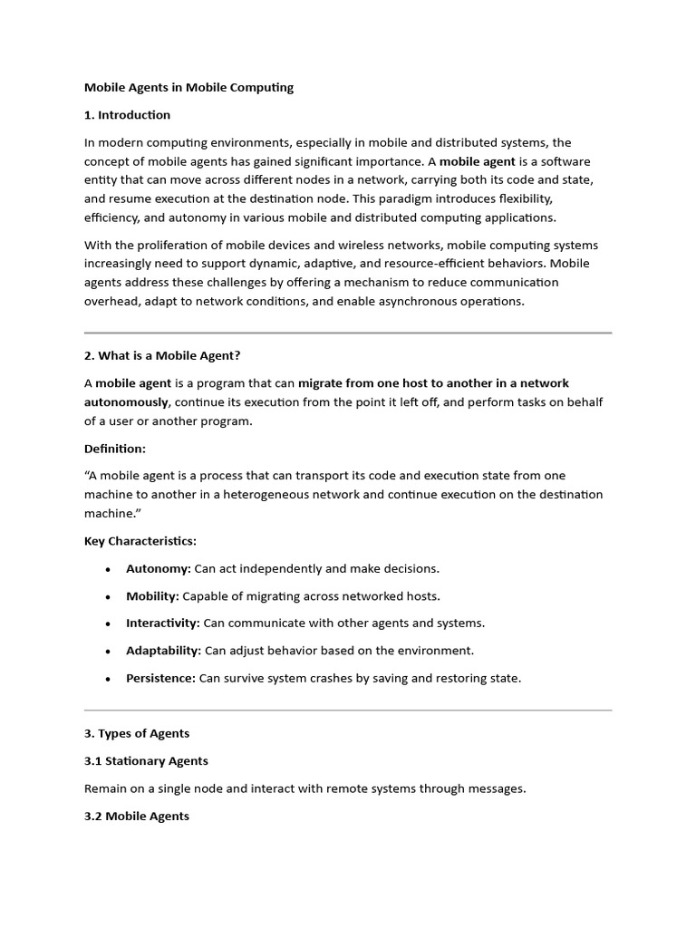 Mobile Agents in Computing Systems | PDF | Computer Security | Security