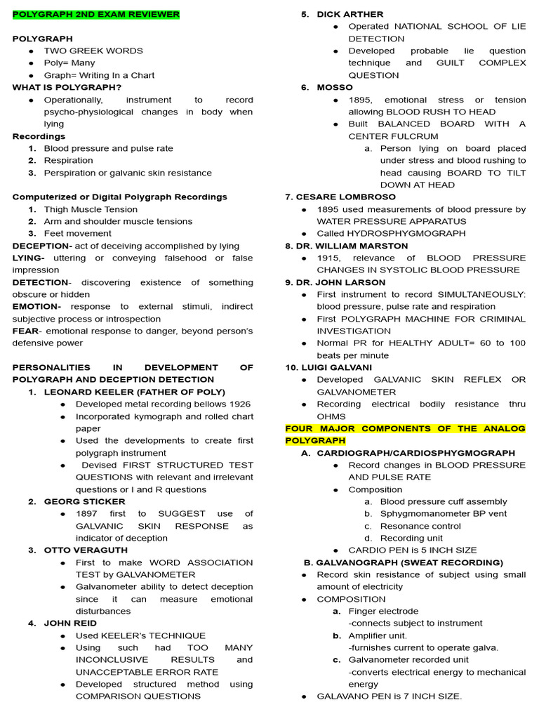 Polygraph Examination Overview Guide | PDF | Polygraph