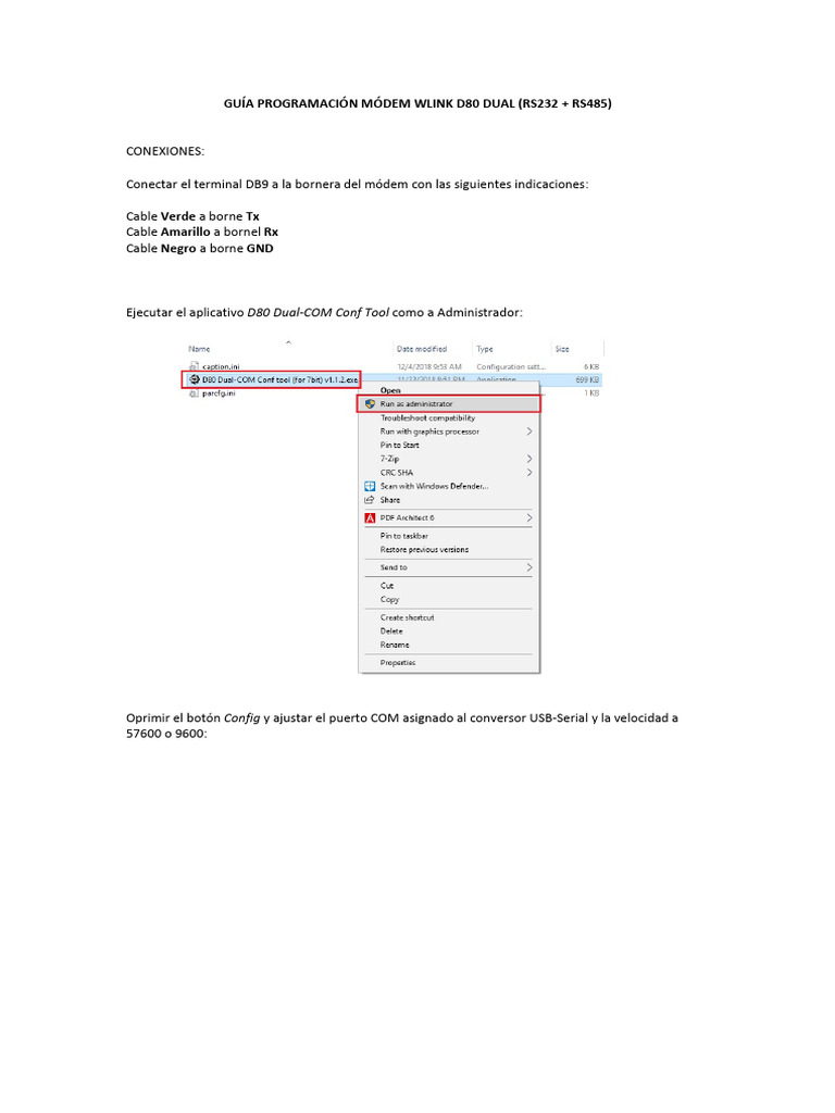 Guía Programación Módem Wlink d80 Dual - Rv2 | PDF