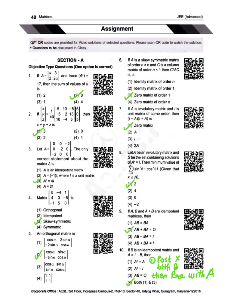 Matrices | PDF | Matrix (Mathematics) | Functional Analysis