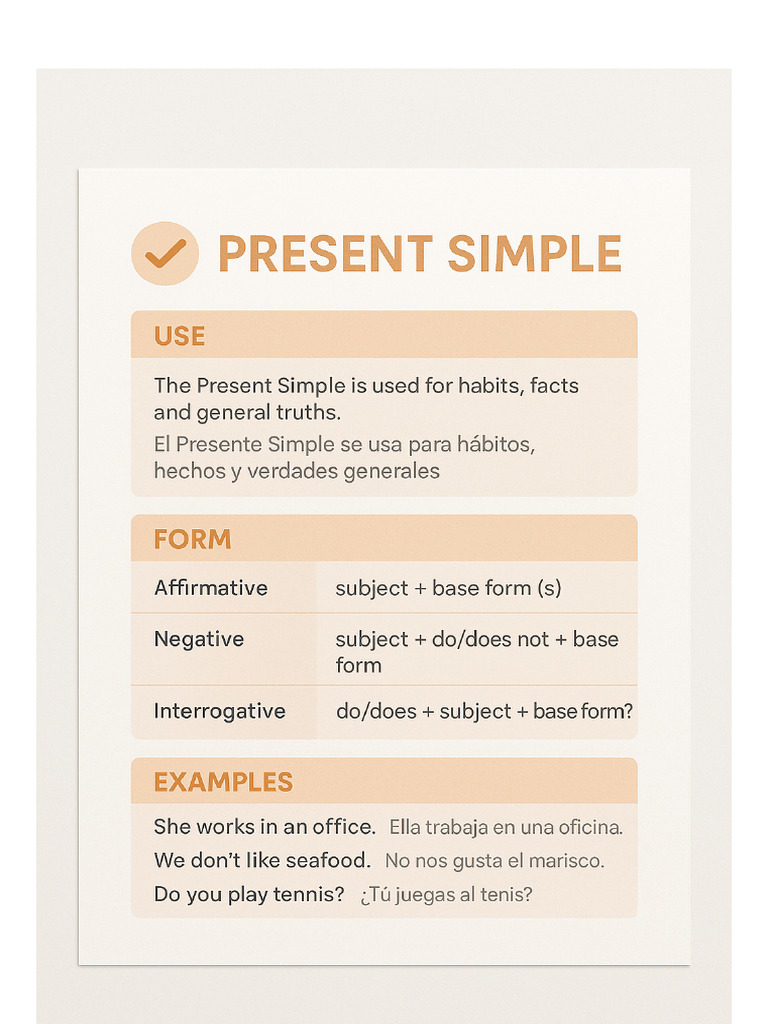 Present Simple Explanation | PDF