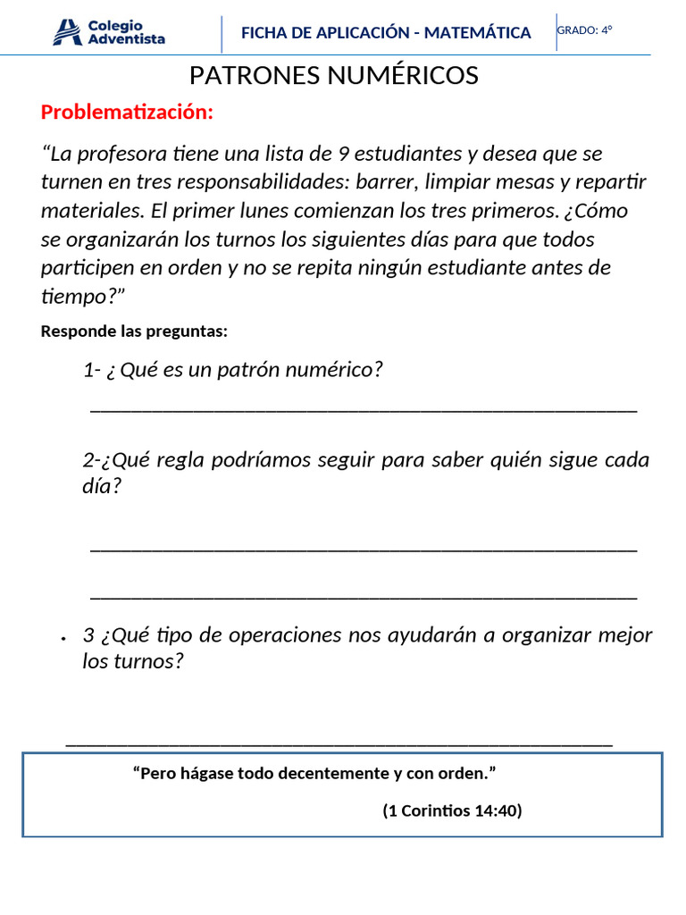 Patrones Numéricos | PDF