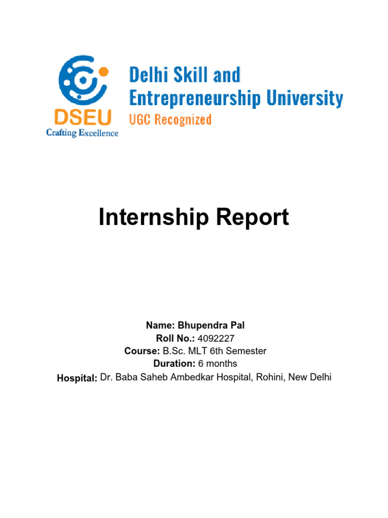 Medical Laboratory Internship Report | PDF | Blood Type | Medical ...