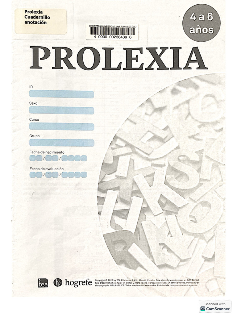 Prolexia 4 A 6 Años | PDF