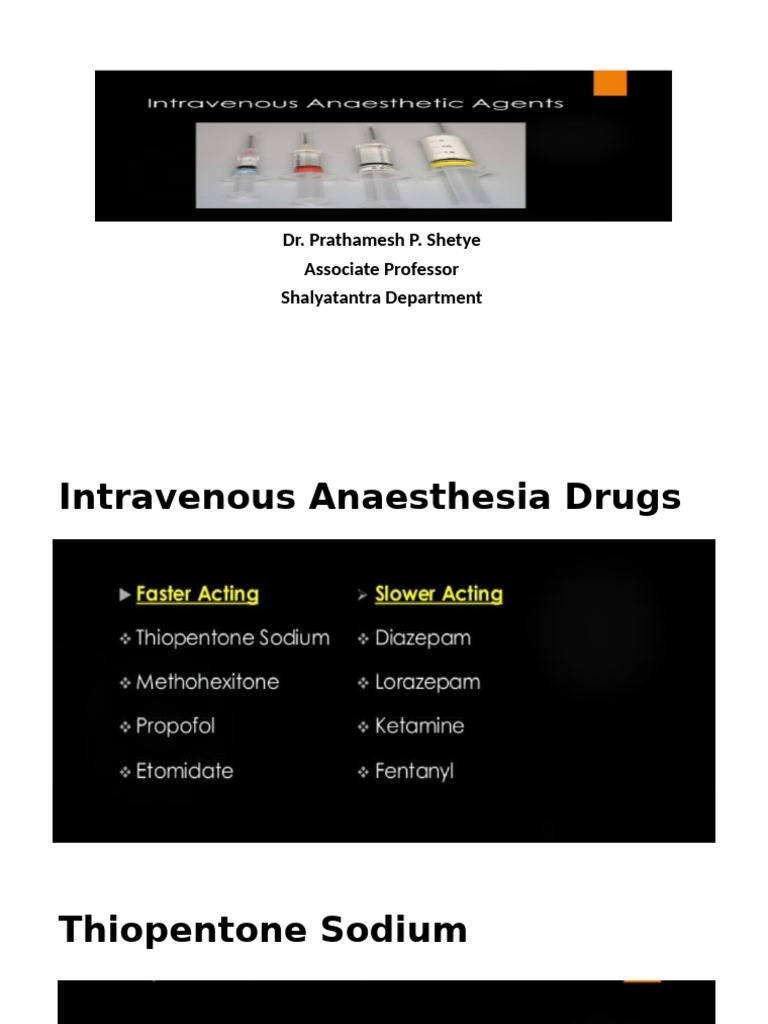 Intravenous Anaesthesia | PDF