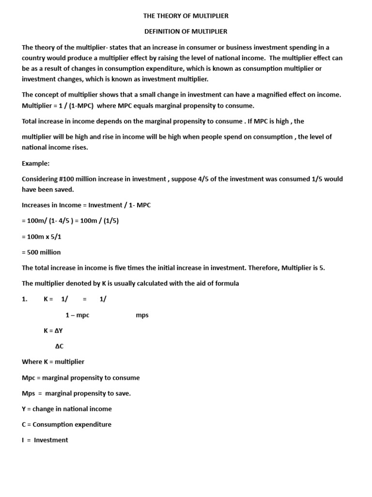 Understanding the Multiplier Effect | PDF