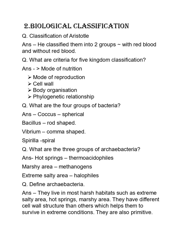 2.biological Classsification | PDF | Protozoa | Fungus
