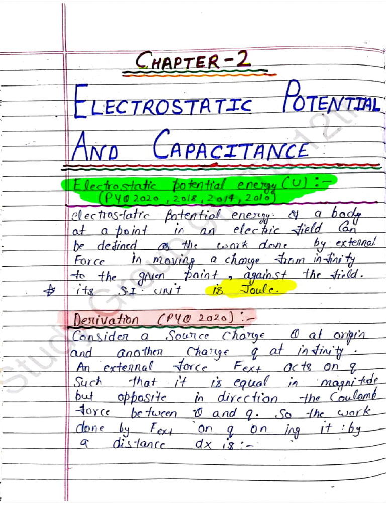 Class 12 Physics Ch-2 | PDF