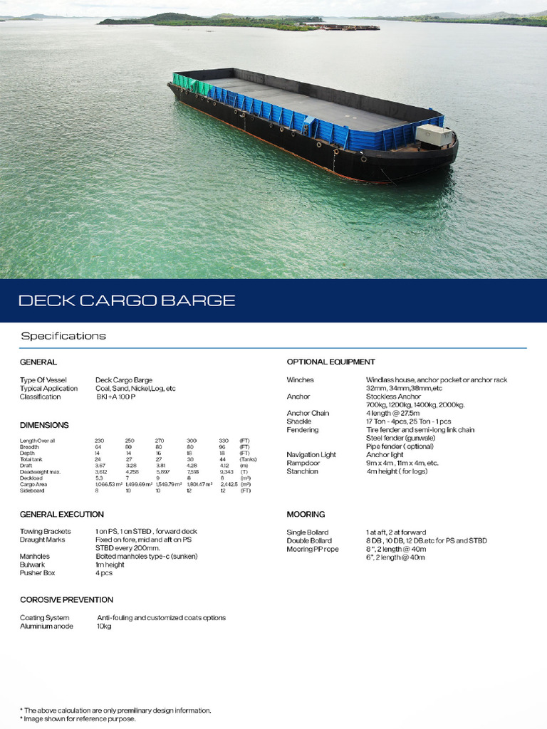 Barge Specification Ktu1669919594 | PDF