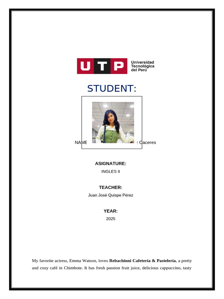 Task Week 15 Writing Assignment - My Favorite Restaurant (Pa8) . | PDF