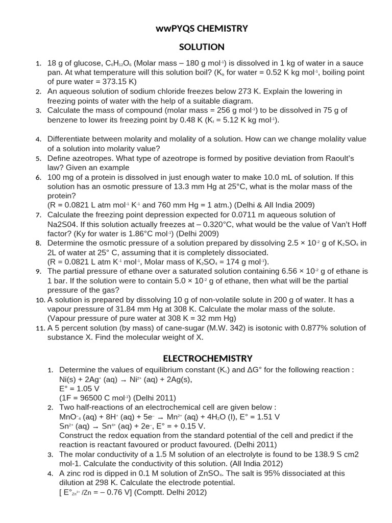 Chemistry Solutions: Boiling, Freezing, and Kinetics | PDF | Reaction ...