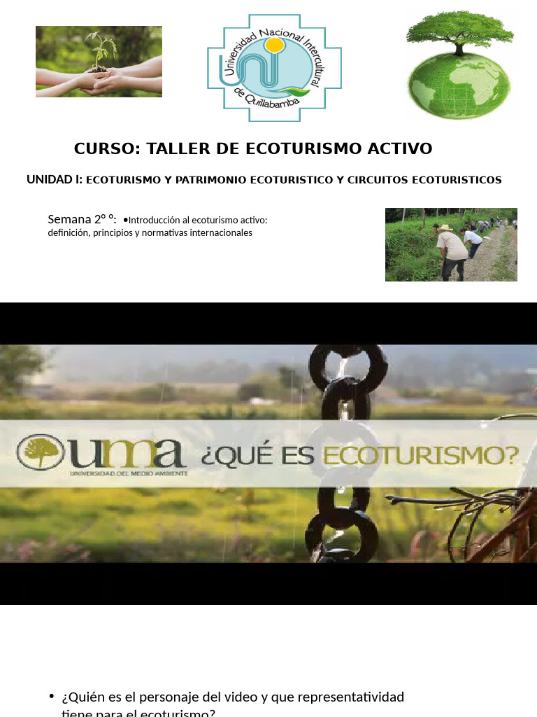 SEMANA 2 Ecoturismo Activo Introduccion Historia y Definicion Normativa ...