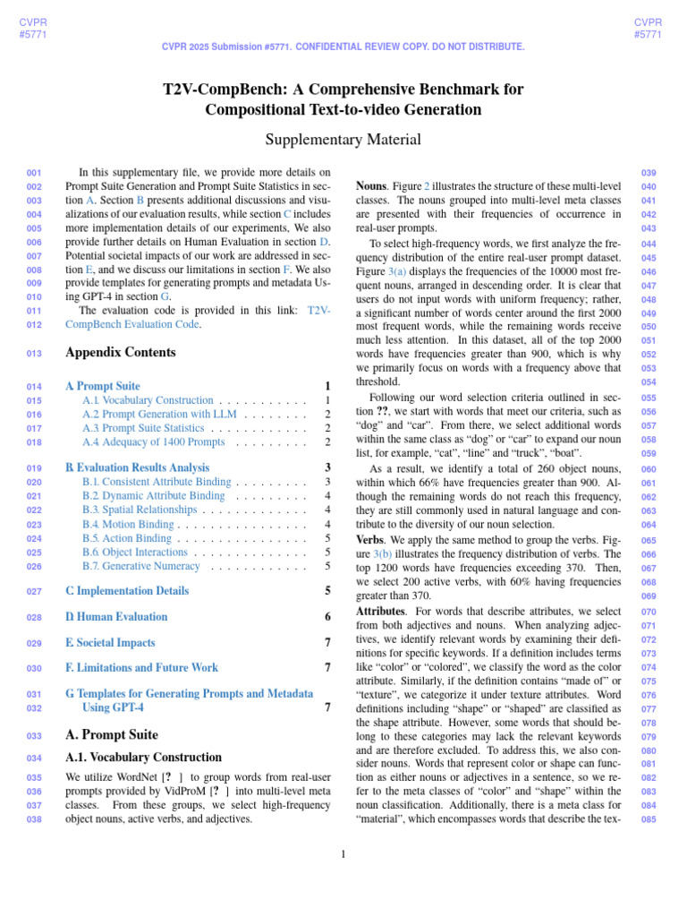 T2V CompBench CVPR2025 | PDF | Verb | Color
