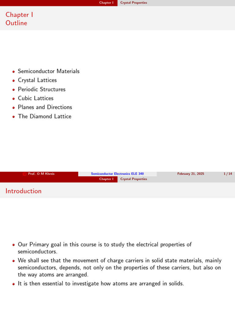 ELE340 Chapter 1 Second Semester 2024-2025 | PDF | Semiconductors | Electrical Resistivity And ...