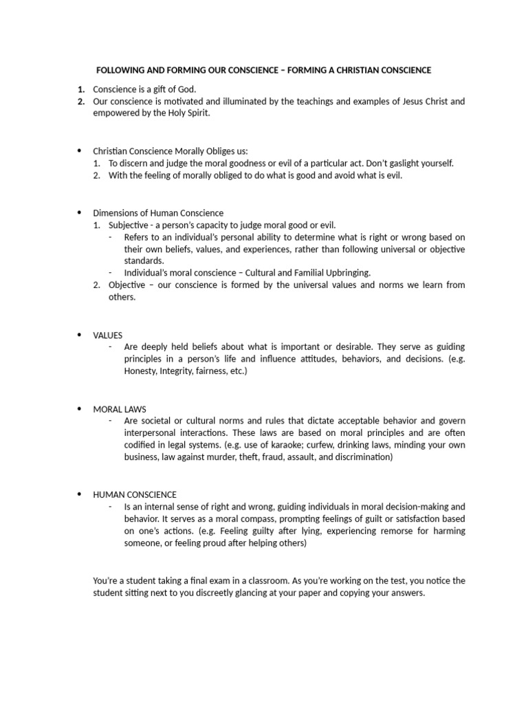 Following and Forming Our Conscience | PDF | Morality | Conscience