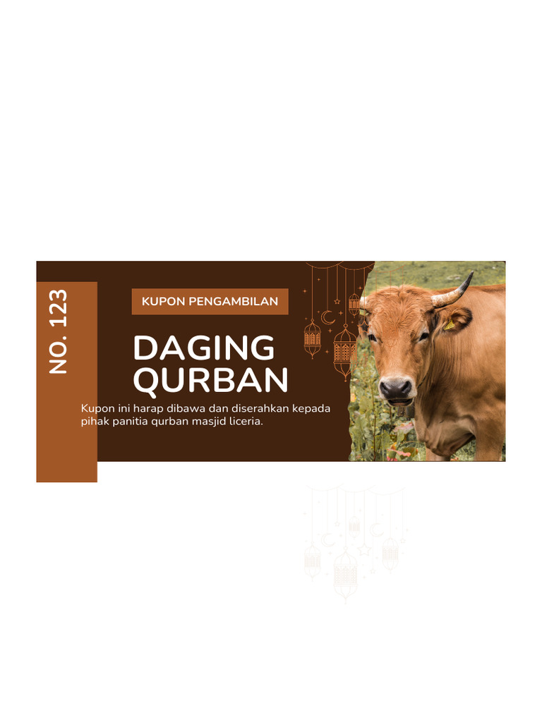 Cokelat Modern Pengambilan Daging Qurban Kupon | PDF