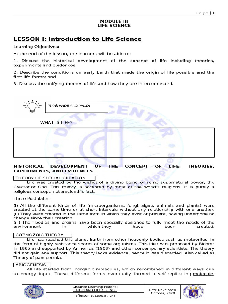 Introduction to Life Science Concepts | PDF | Cellular Respiration ...