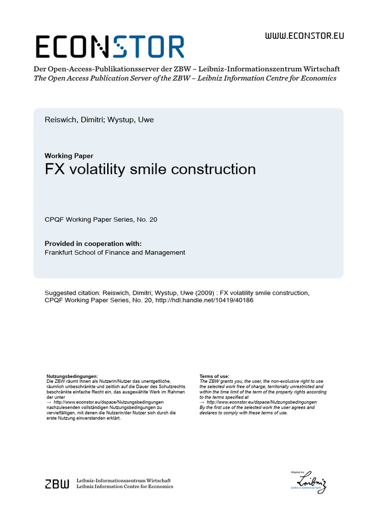 Wystup FX Volatility Smile | PDF | Option (Finance) | Black–Scholes Model