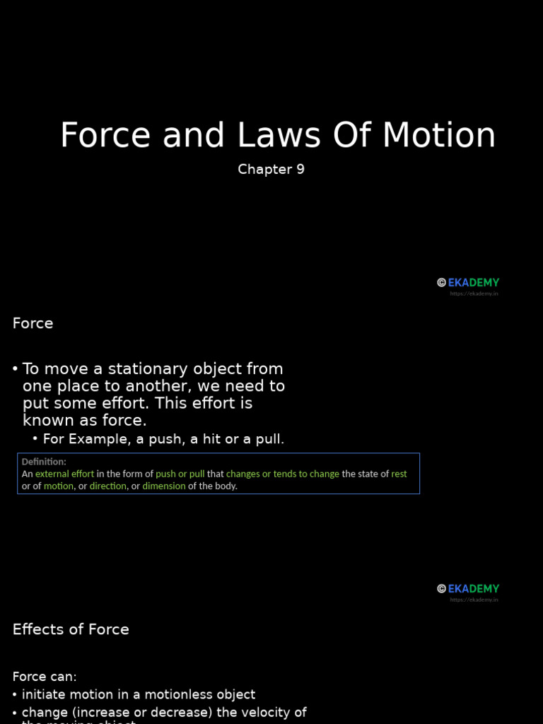 Examples of Motion and Force | PDF | Force | Momentum