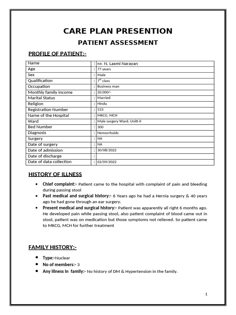 Care Plan Presention On Haemorrhoids | PDF | Urinary Incontinence ...