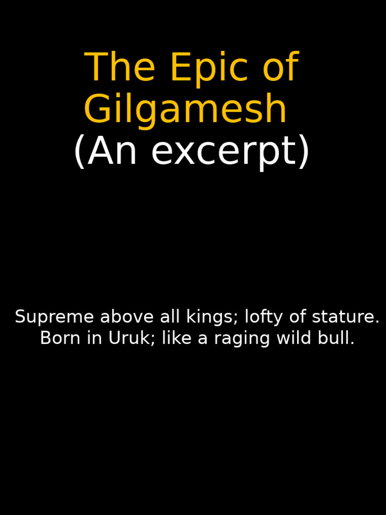The Epic of Gilgamesh (An Excerpt) | PDF | Epic Poetry | Religious ...