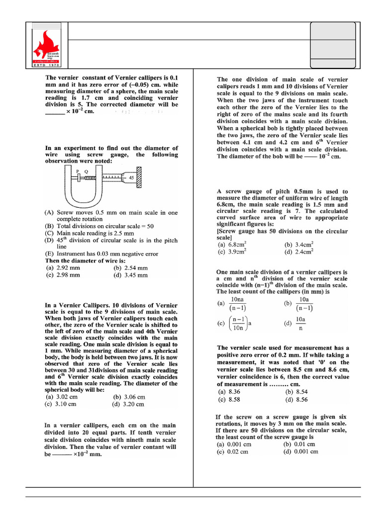 17 To 19 Units and Measurement MPQ File | PDF