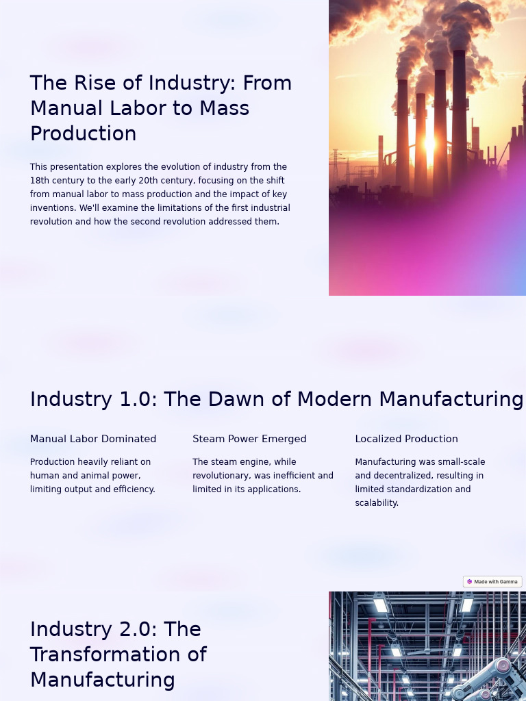 The Rise of Industry From Manual Labor To Mass Production | PDF | Mass ...