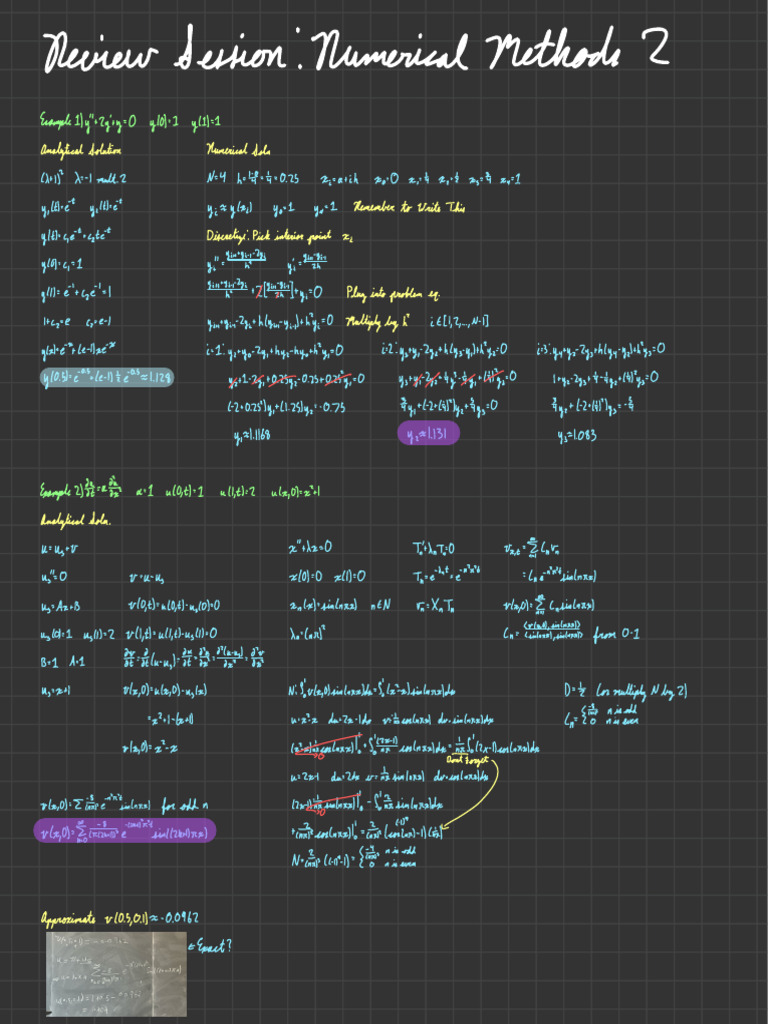 Review Session Numerical Methods 2 | PDF