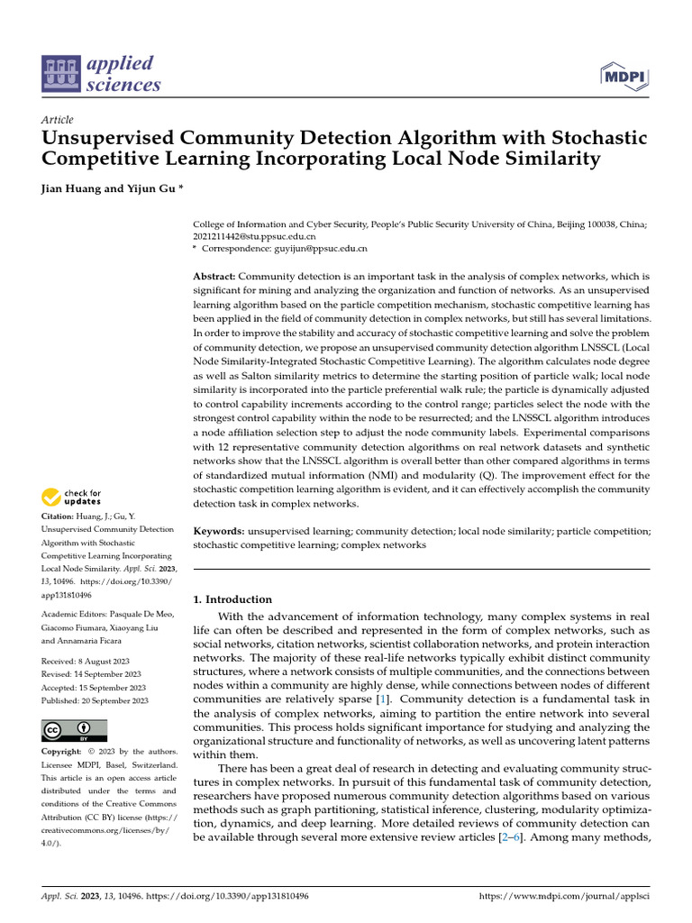 Unsupervised Community Detection Algorithm | PDF | Markov Chain ...