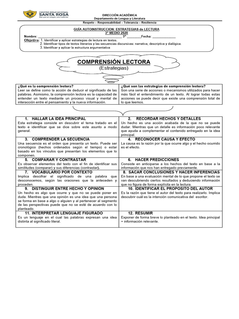 Estrategias para Mejorar la Comprensión Lectora | PDF | Comprensión ...