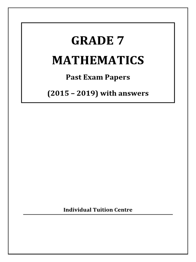 Grade 7 Maths Past Papers & Answers | PDF | Qualifications ...