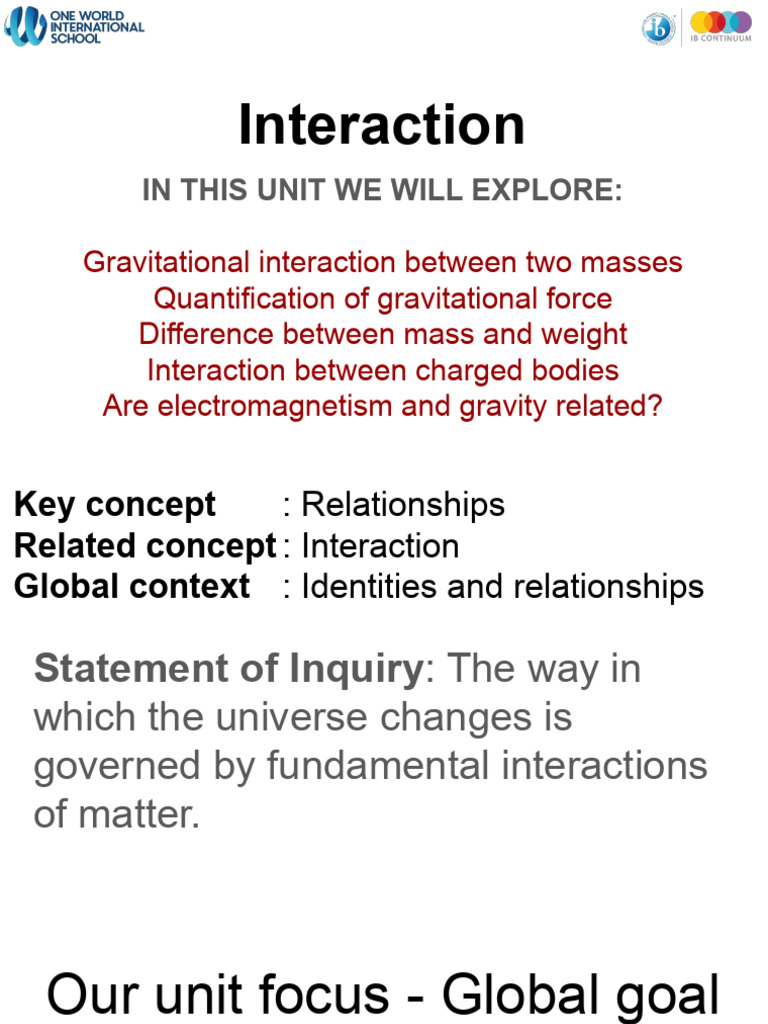 Unit Planner - Interaction | PDF | Gravity | Force