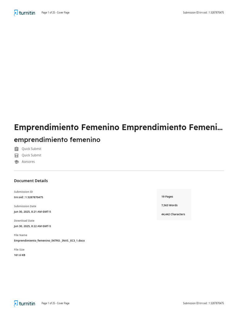 Emprendimiento Femenino INTRO. INVS. EC3 1 | PDF