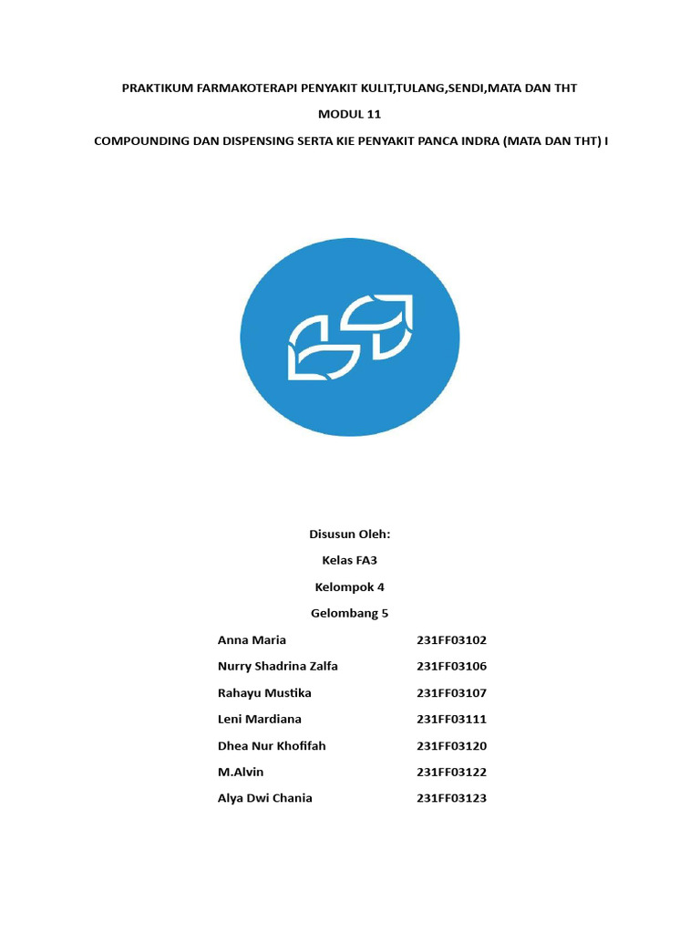 Laporan Modul 11 CND Serta Kie Penyakit Panca Indra | PDF