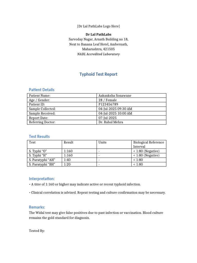 Typhoid Report Aakanksha Sonawane | PDF