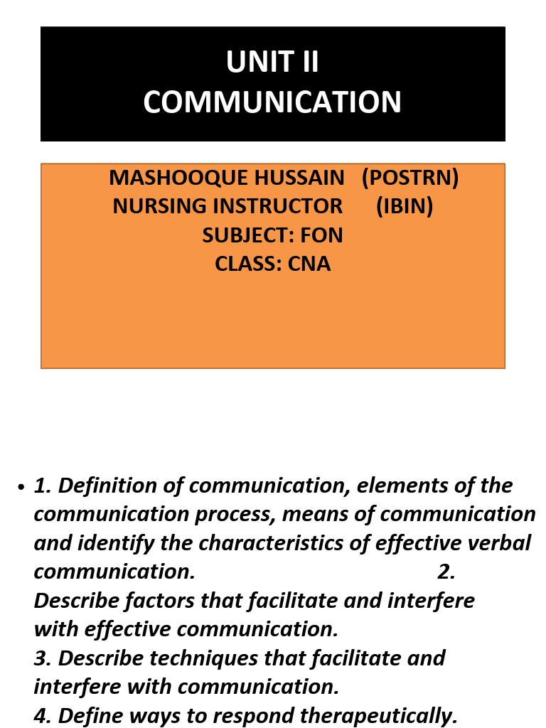 UNIT 2 FON - PPTX - 20250512 - 202046 - 0000 | PDF | Communication ...