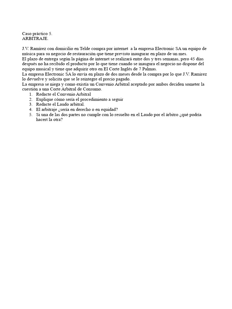 Caso Arbitraje | PDF