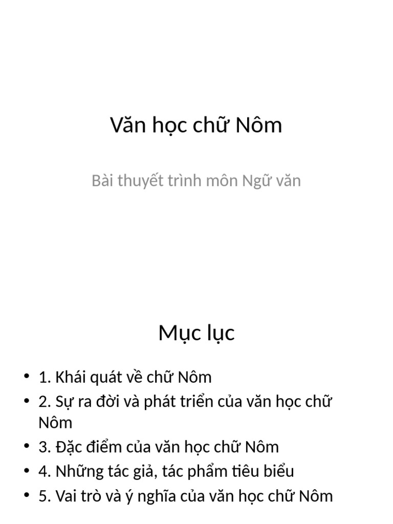 Van Hoc Chu Nom | PDF
