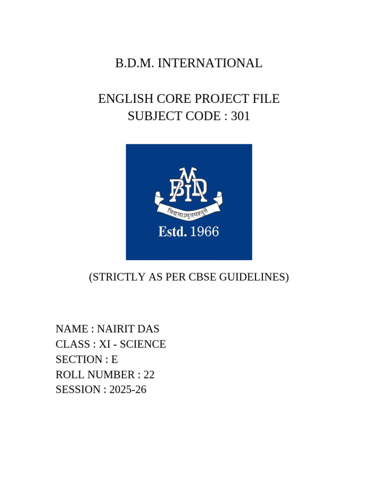 Xi Phy - Edu. Project File Cover Page | PDF