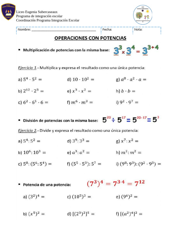 Guia Matematica Evaluada | PDF