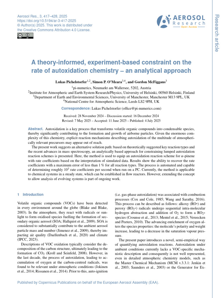 A Theory-Informed Experiment-Based Constraint On T | PDF | Reaction ...