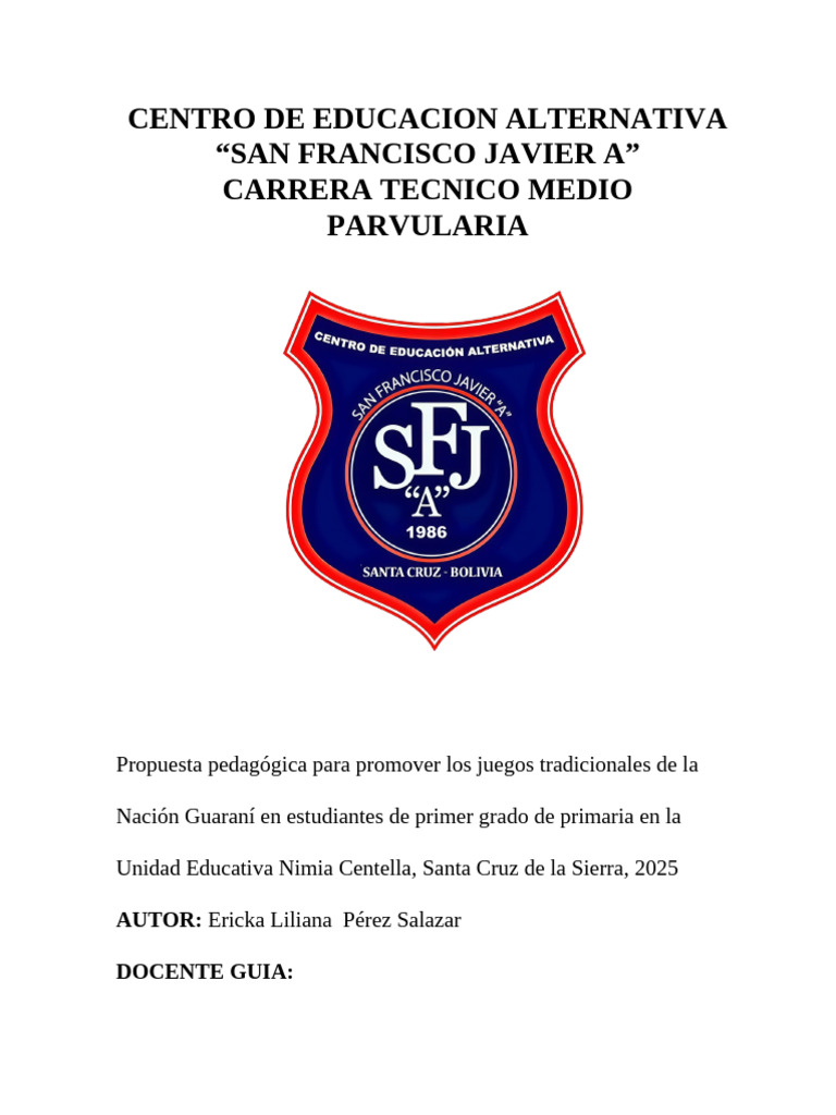 Formato Proyecto de Grado Ericka Liliana Pérez Salazar | PDF | Enseñando | Pedagogía